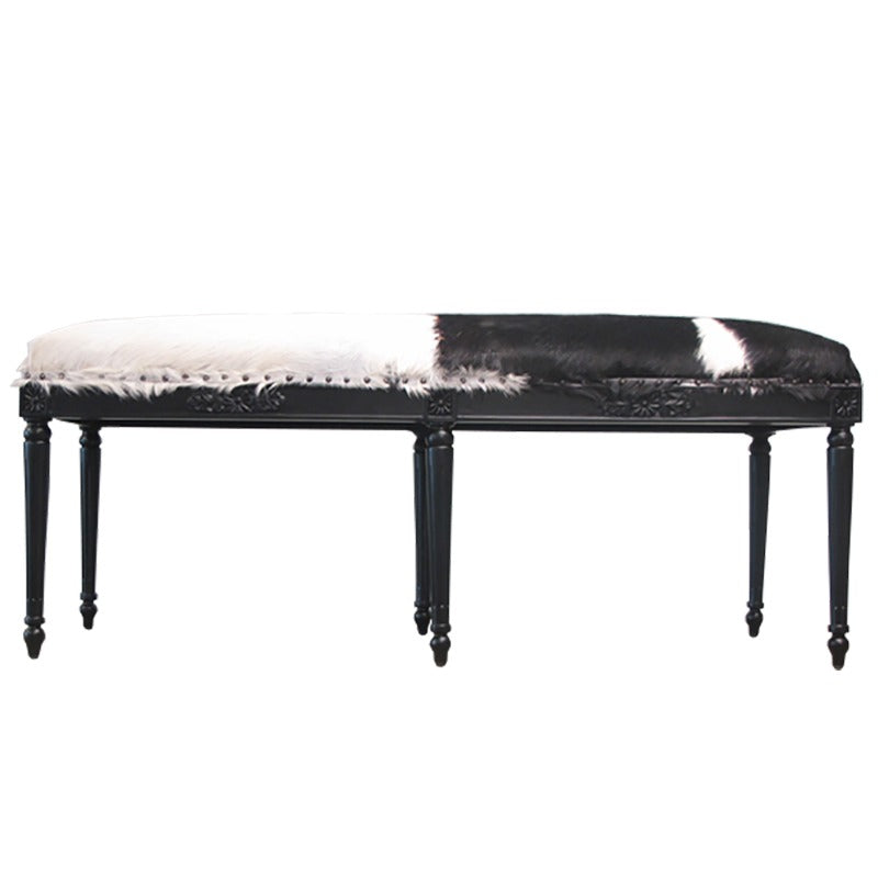Goat Skin Bench with Vintage Base – Odell Home